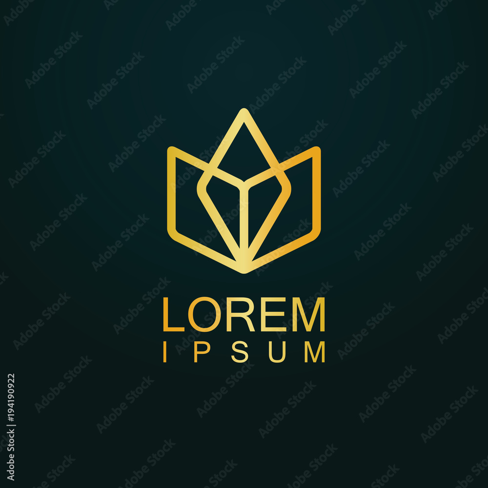 gold shape line geometry logo Stock Vector | Adobe Stock