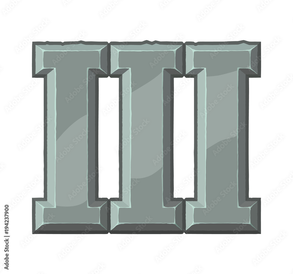 Roman numerals made from rock. Ancient stone carved numbers. Old roman ...