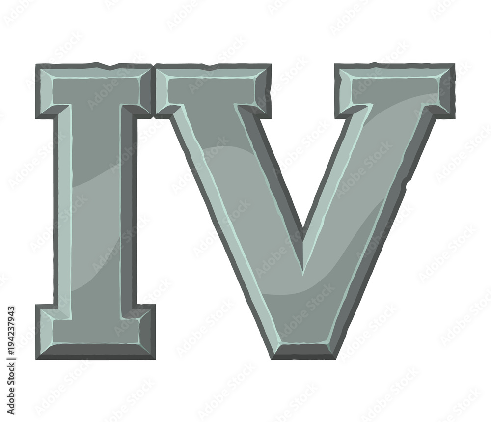 Roman numerals made from rock. Ancient stone carved numbers. Old roman ...