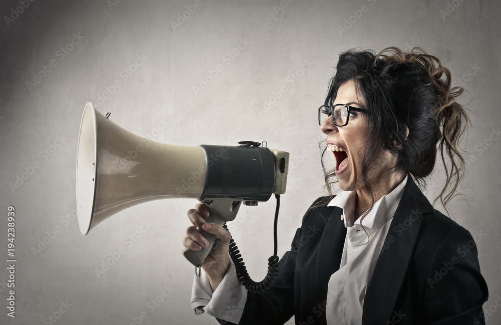 Shouting a message Stock-Foto | Adobe Stock