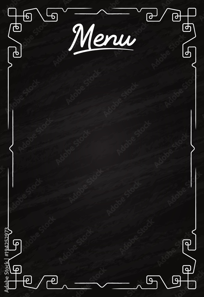 Menu de restaurant ou mariage sur tableau noir - ardoise Stock Vector ...