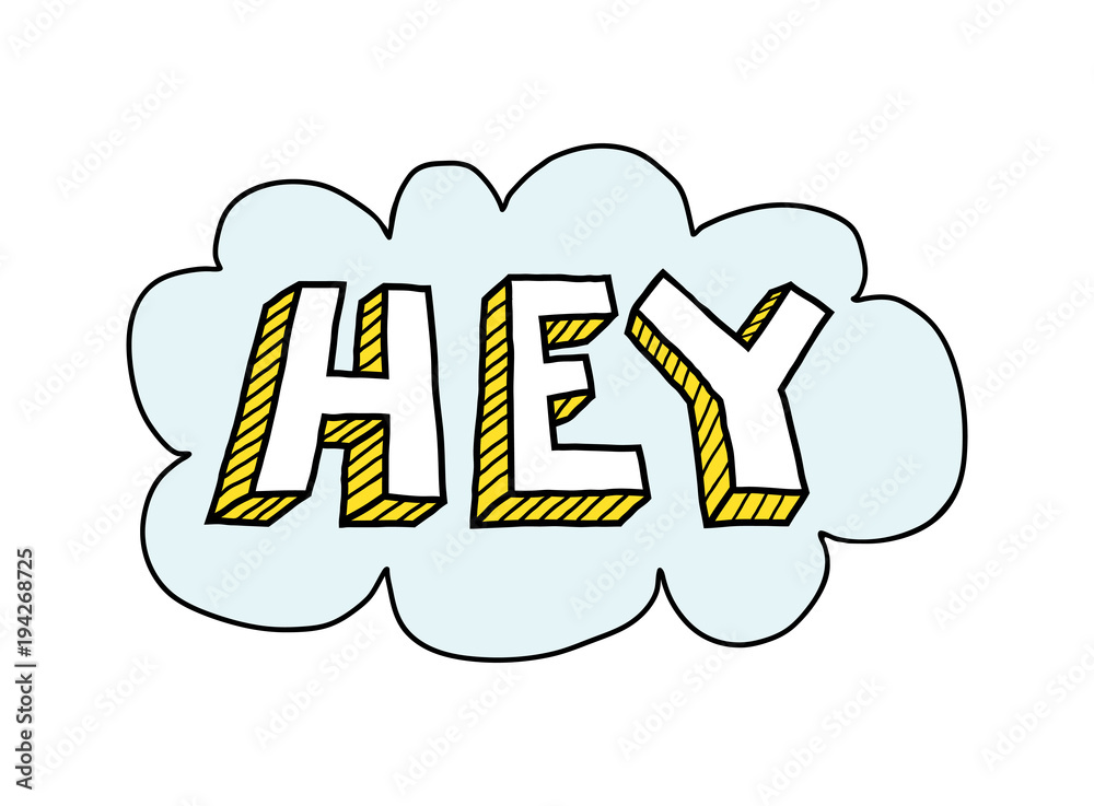 Hey. Vector cartoon sketch illustration background Stock Vector | Adobe ...