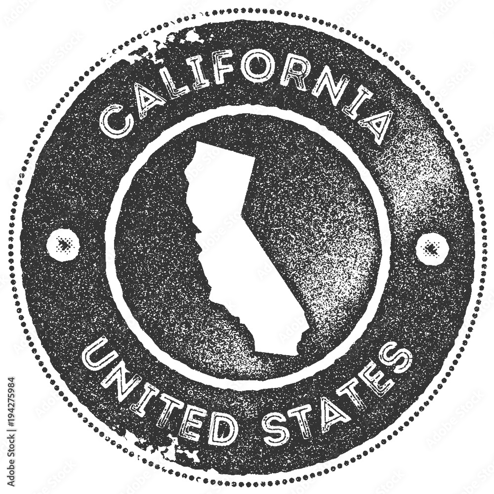 California map vintage stamp. Retro style handmade label, badge or ...