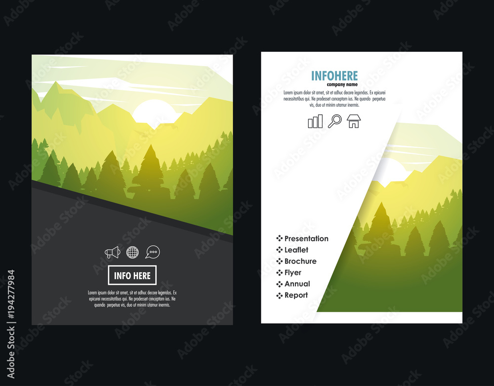 Forest brochure infographic vector illustration graphic design Stock ...