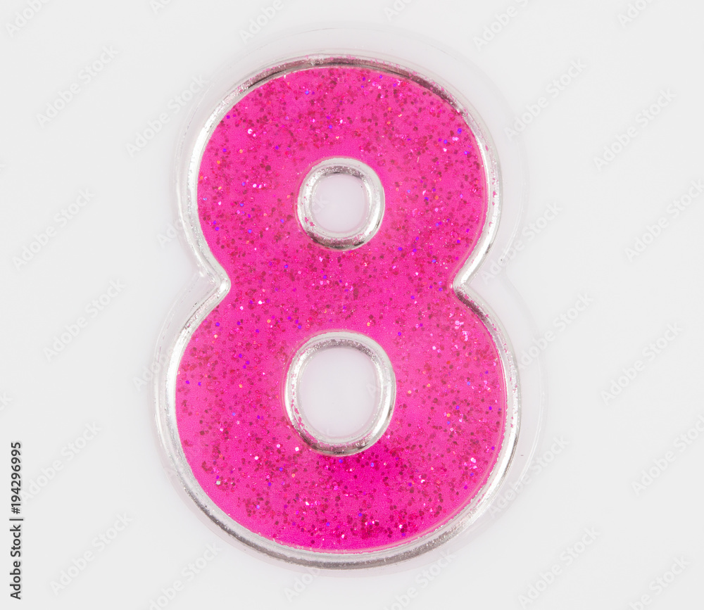 Letter number 8 symbol pink color on a white background, Pink number ...
