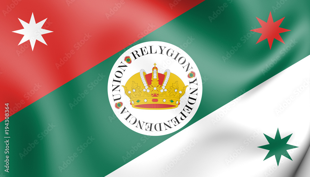 3D Flag of Iturbide's Infantry. Stock Illustration | Adobe Stock