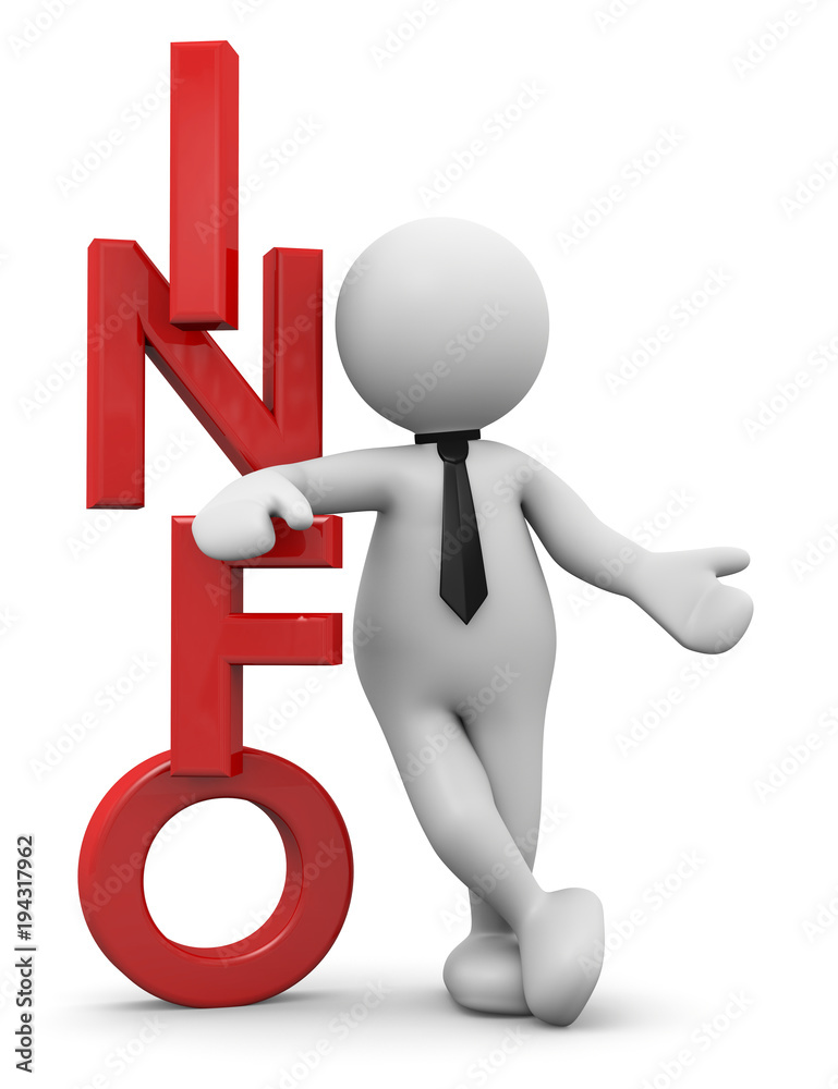 Illustrazione Stock omino 3d Info | Adobe Stock