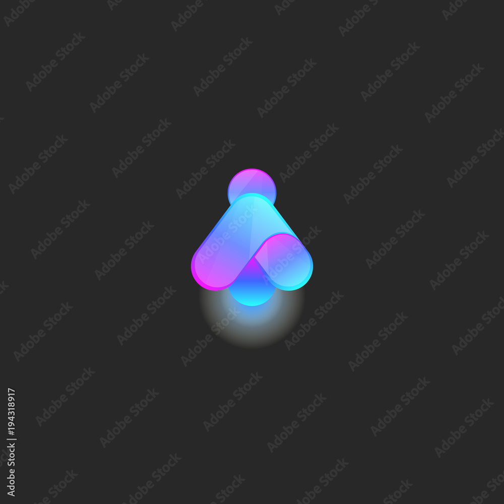 Firefly logo bright gradient style, glow fairy glowworm, fly night bug ...