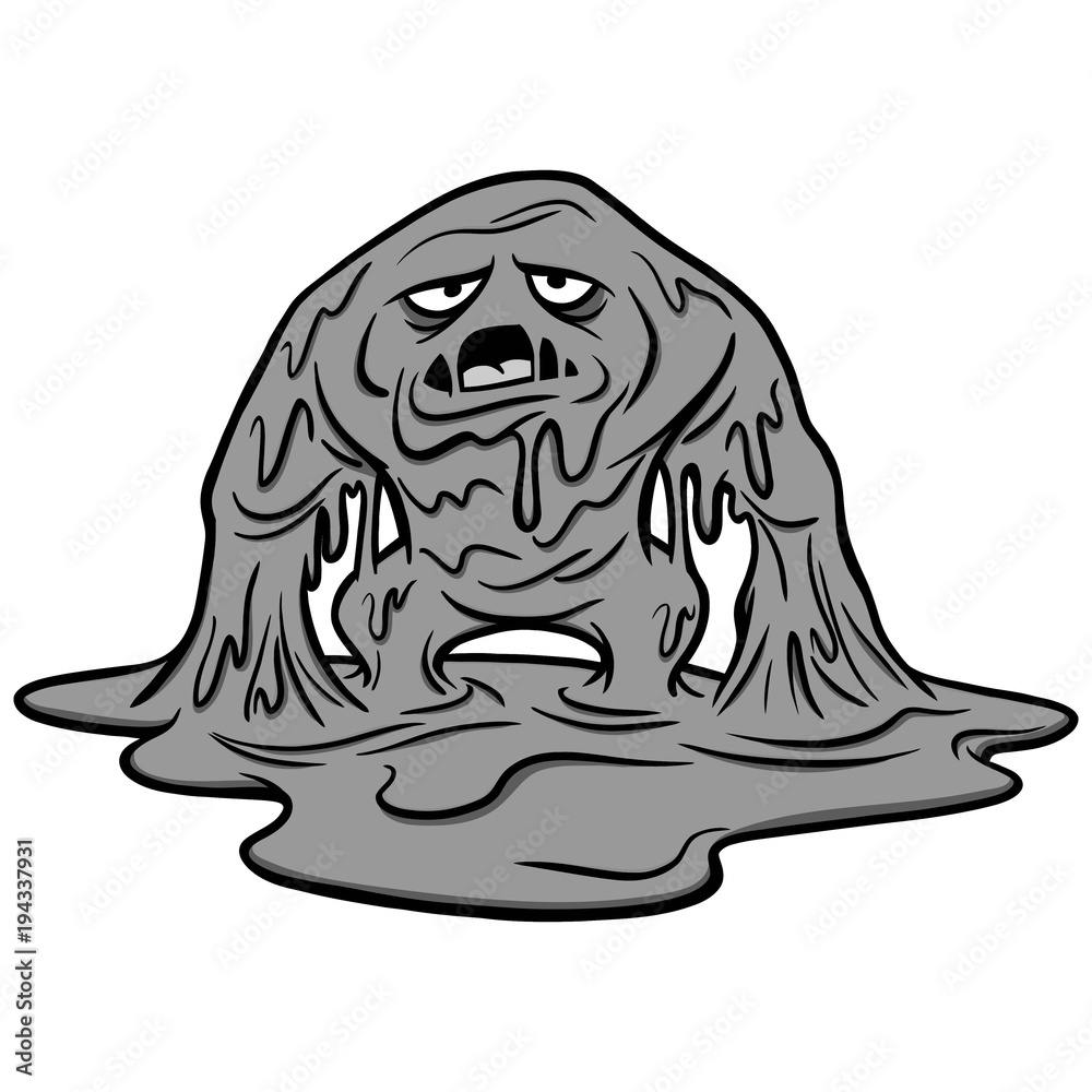 Mucus Monster Illustration - A vector cartoon illustration of a Mucus ...