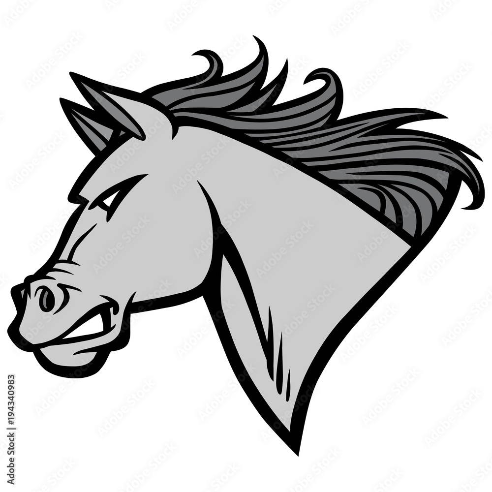 Mustang Mascot Illustration - A vector cartoon illustration of a ...