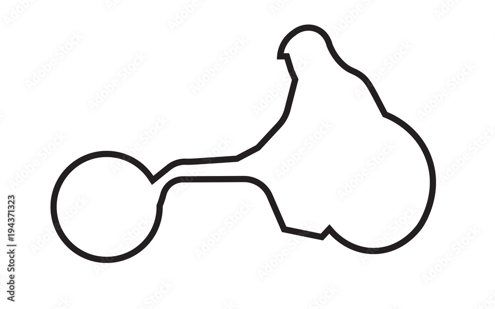 wheelchair racing silhouette clipart outline on white background Stock ...