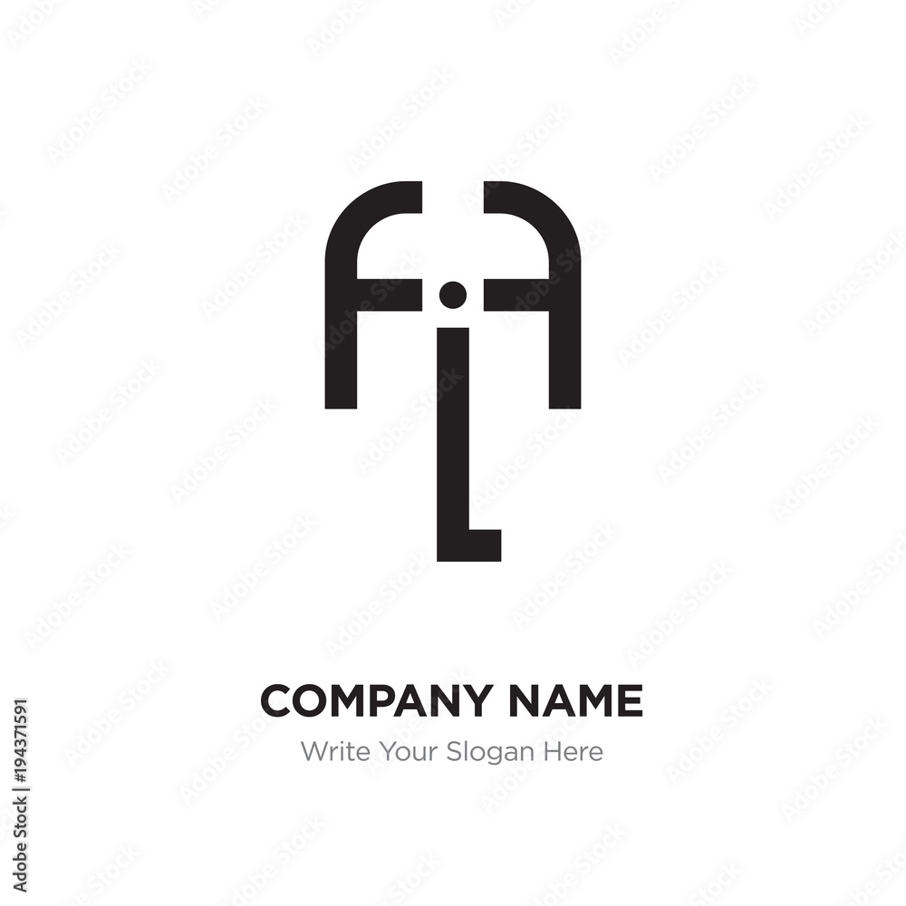 Abstract letter fLf logo design template, Black Alphabet initial ...