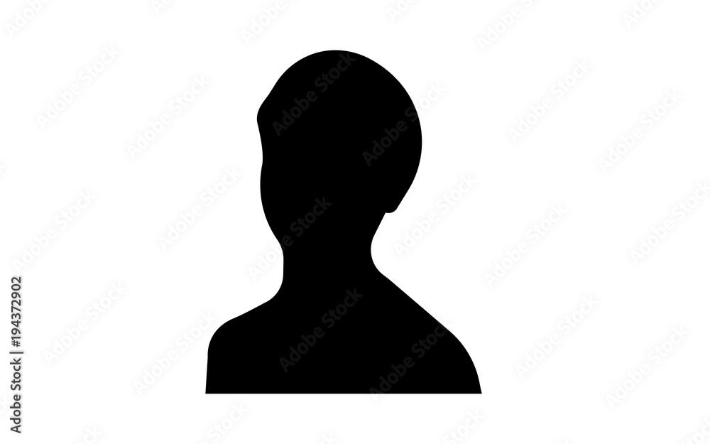 female headshot silhouette on white background Stock Vector | Adobe Stock