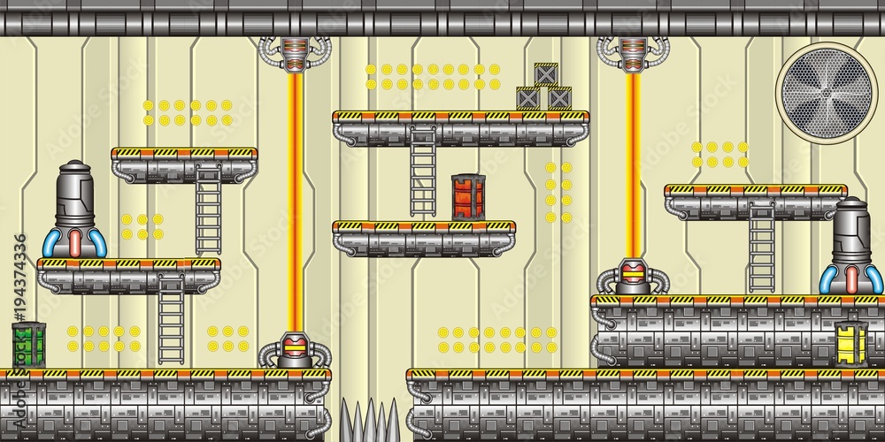 Tile set Platform for Game - A set of layered vector game asset ...