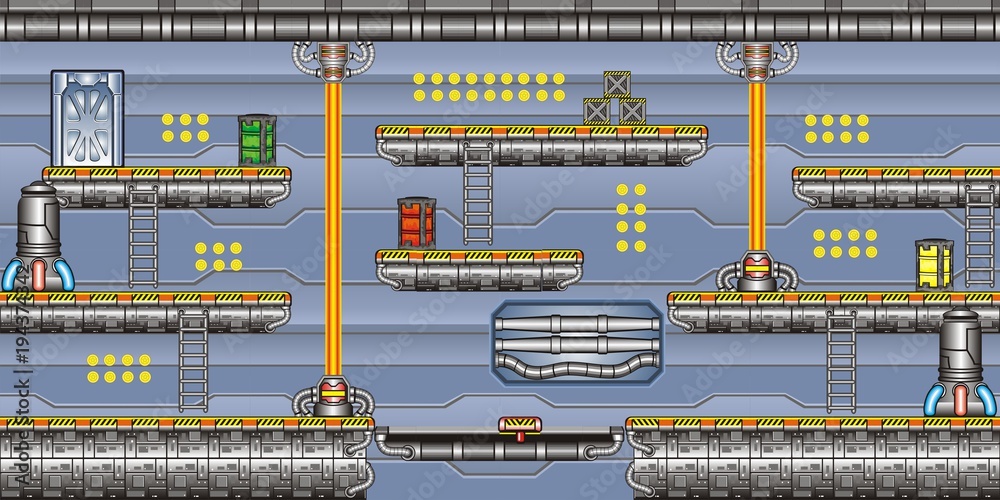 Tile set Platform for Game - A set of layered vector game asset ...