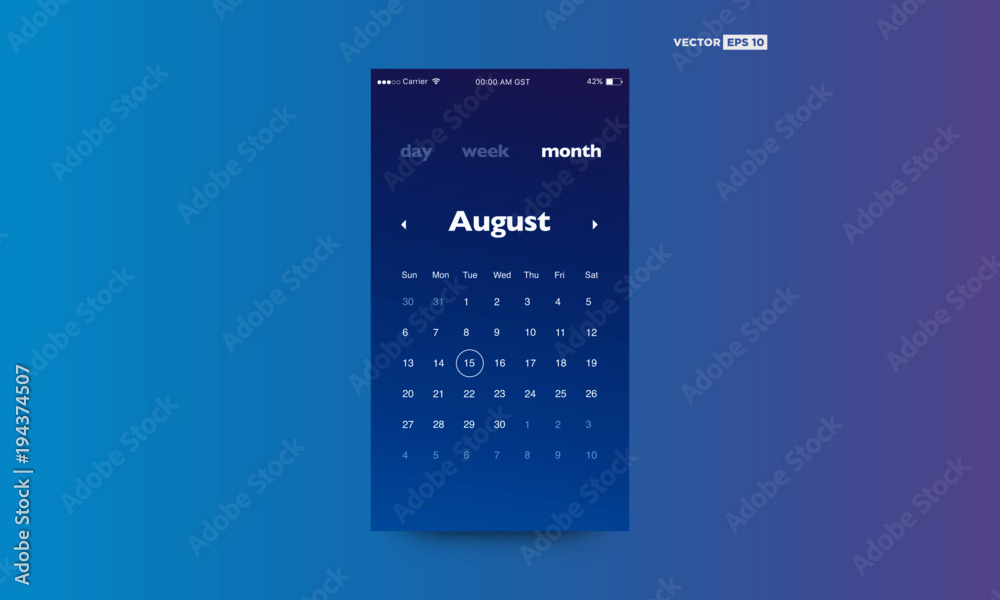 Calendar App With To Do List and Tasks UI UX Design For Mobile Phone ...