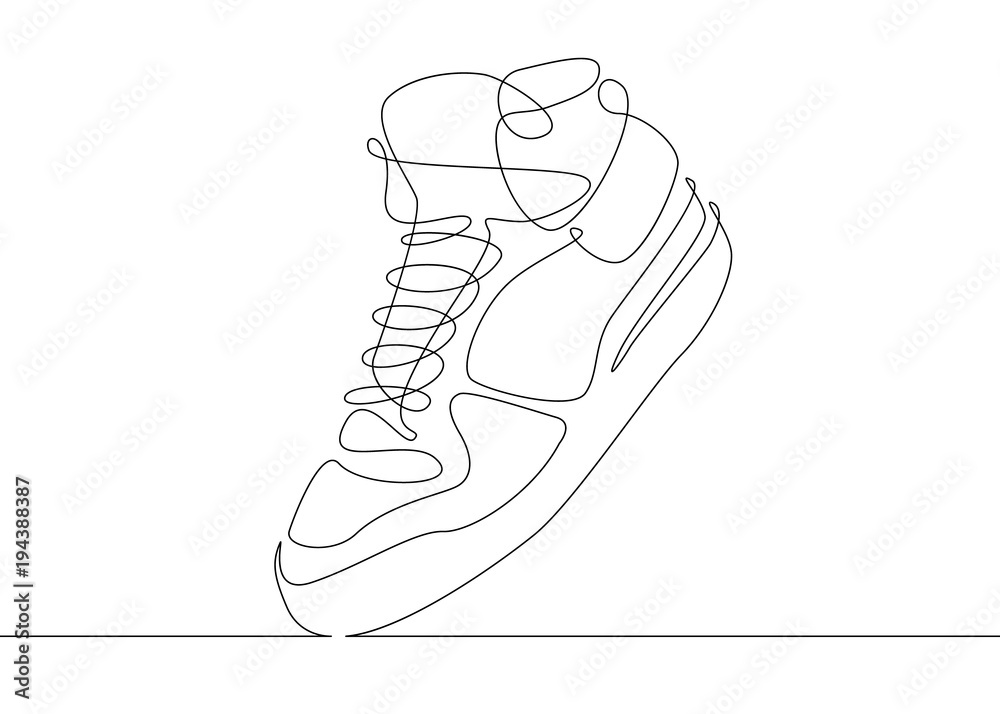 continuous line drawing sneakers Stock Vector | Adobe Stock