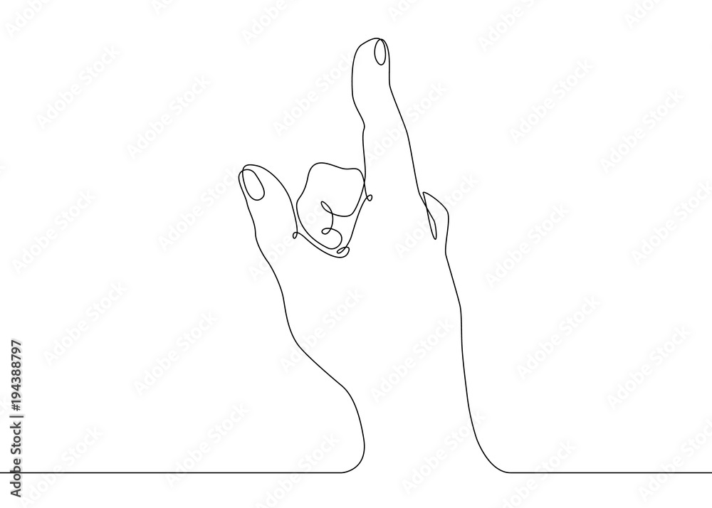 continuous line drawing Hand pointing direction finger Stock Vector ...