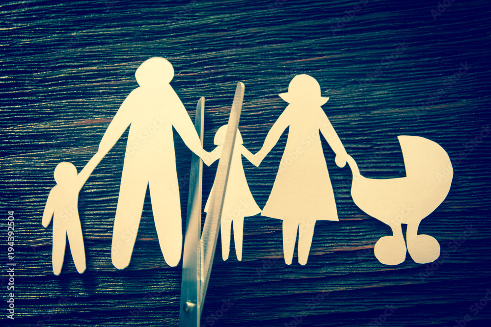 The disintegration of the family. Divorce. Section children. Stock ...