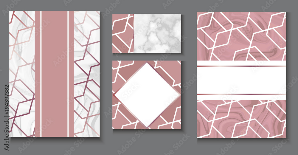 Brochure or vip packaging design set, luxury wrap paper template or ...