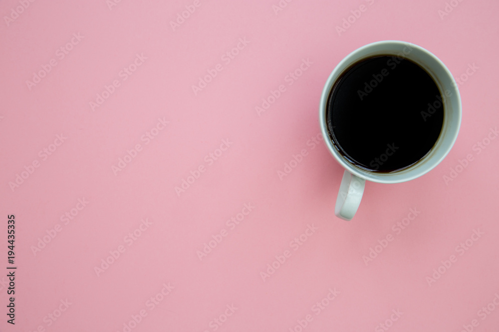 Coffee cup on bright pink background with copy space Stock Photo ...