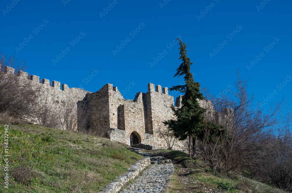 Entrance gate to famous castle of Platamonas. It is a Crusader castle ...