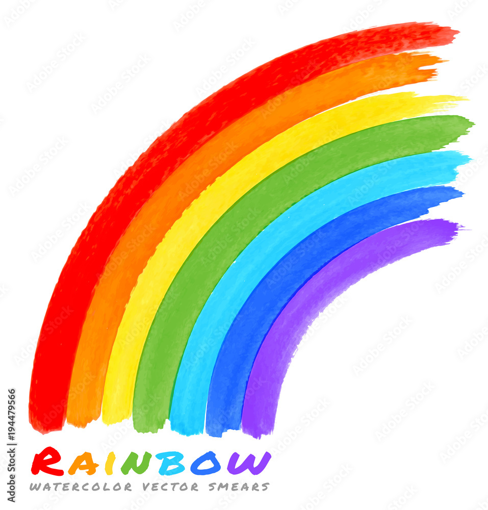 Rainbow Watercolor Brush Smears. Vector illustration Stock Vector ...