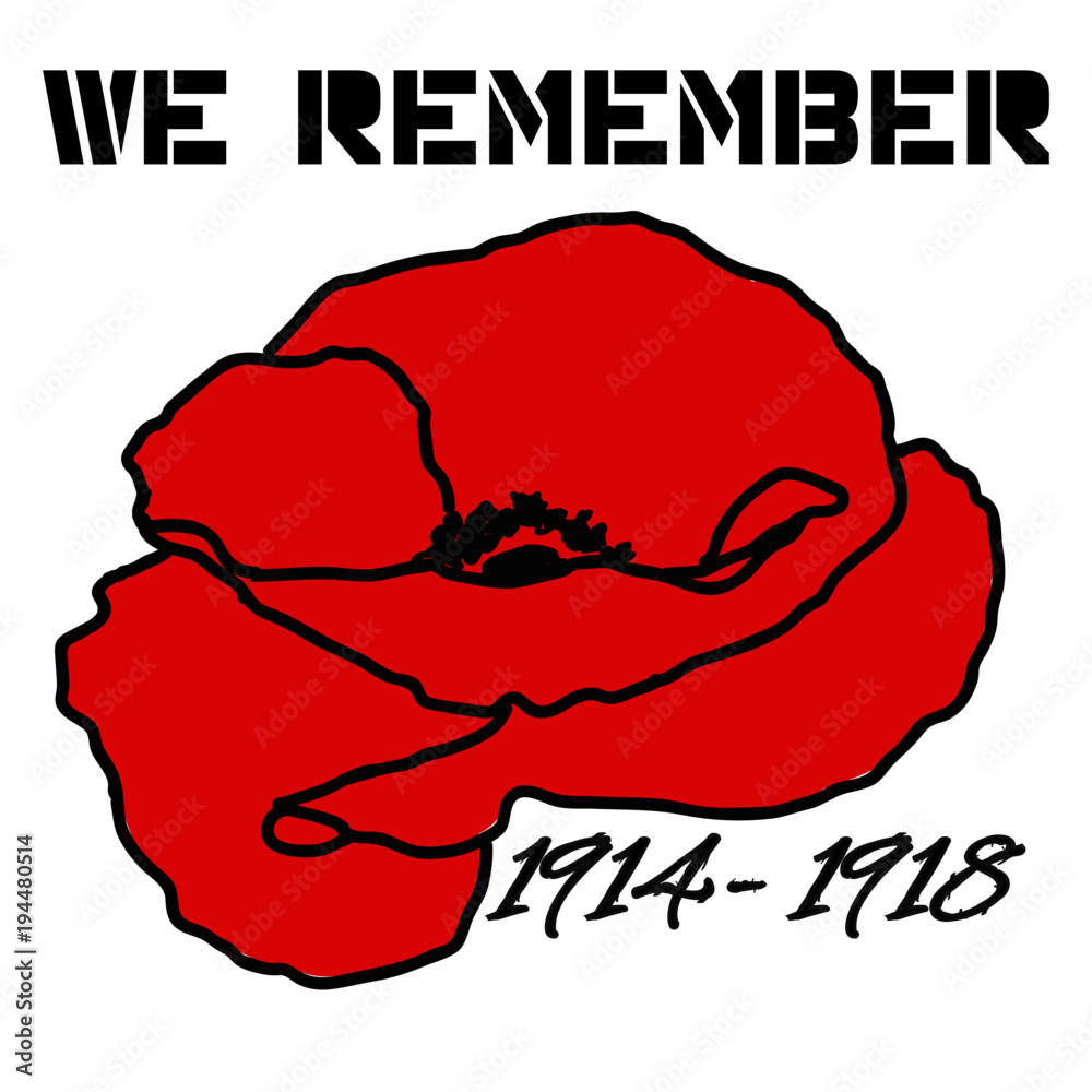 WWI Centenniary Poppy Stock Vector | Adobe Stock