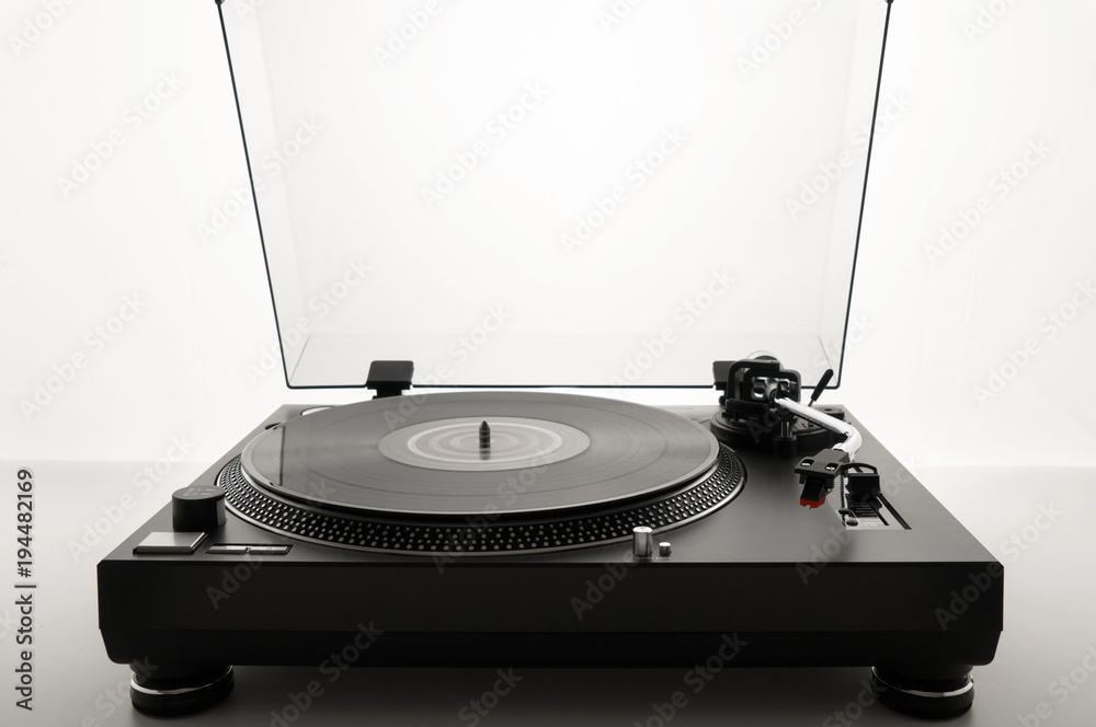 Turntable vinyl record player. Audio equipment for disc jockey. Sound ...