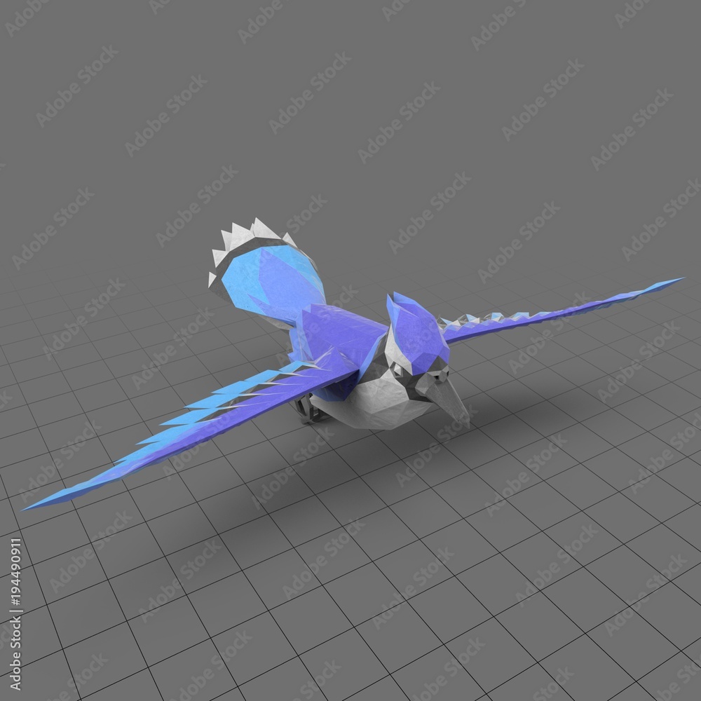 Stylized blue bird flying Stock 3D asset | Adobe Stock