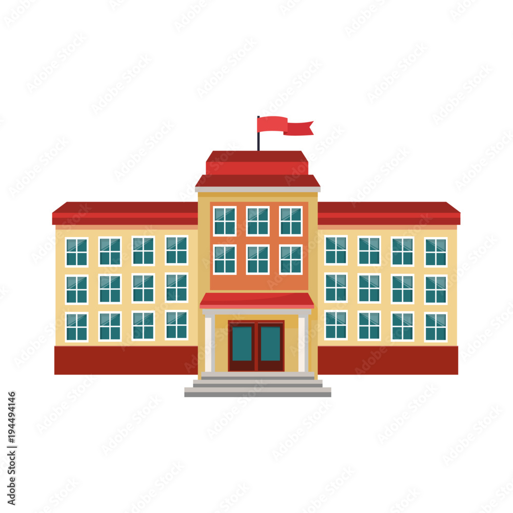 School building cartoon vector illustration graphic design Stock Vector ...
