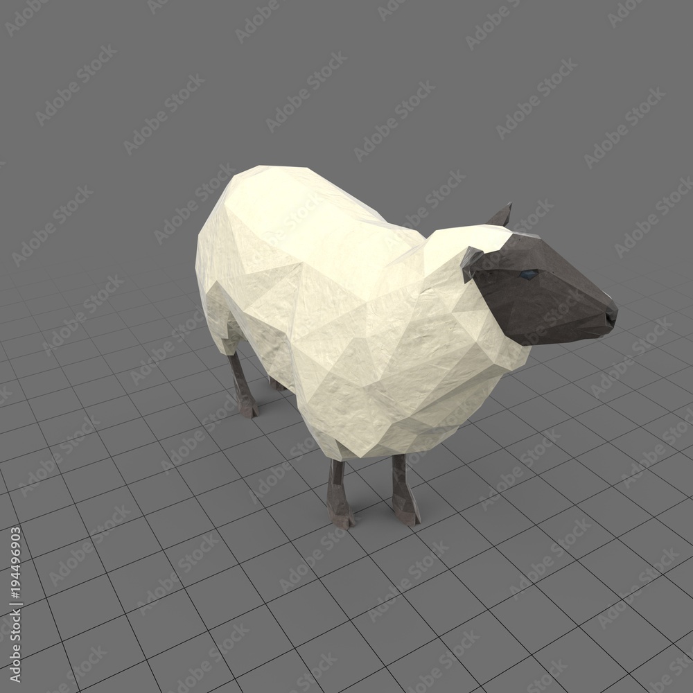 Stylized sheep standing Stock 3D asset | Adobe Stock