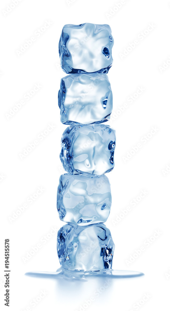 ice cubes tower isolated on white background Stock Photo | Adobe Stock