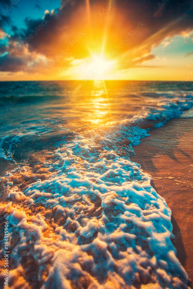 Beautiful sunrise over the sea Stock Photo | Adobe Stock