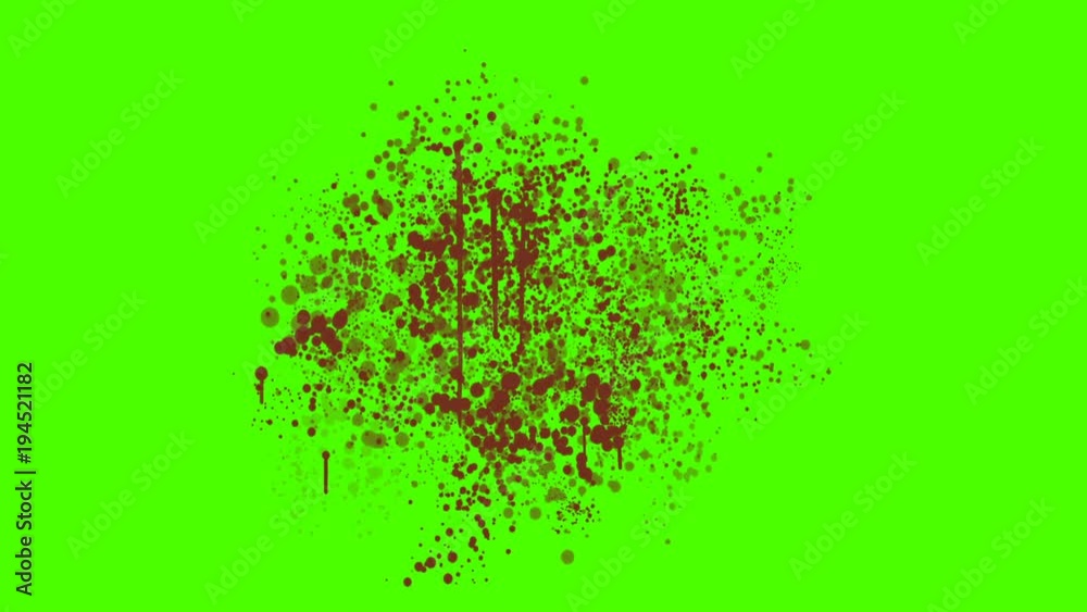 Blood Splatter on a Green Screen Stock Video | Adobe Stock