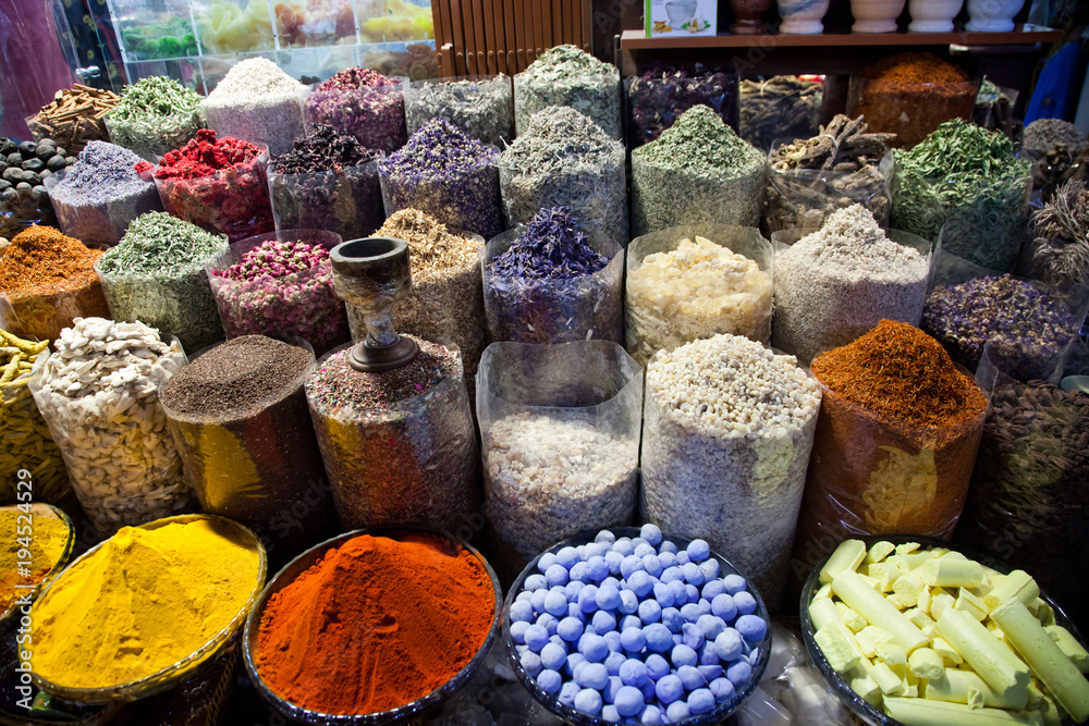 arabic Spices at the market Souk Madinat Jumeirah in Dubai, UAE Stock ...