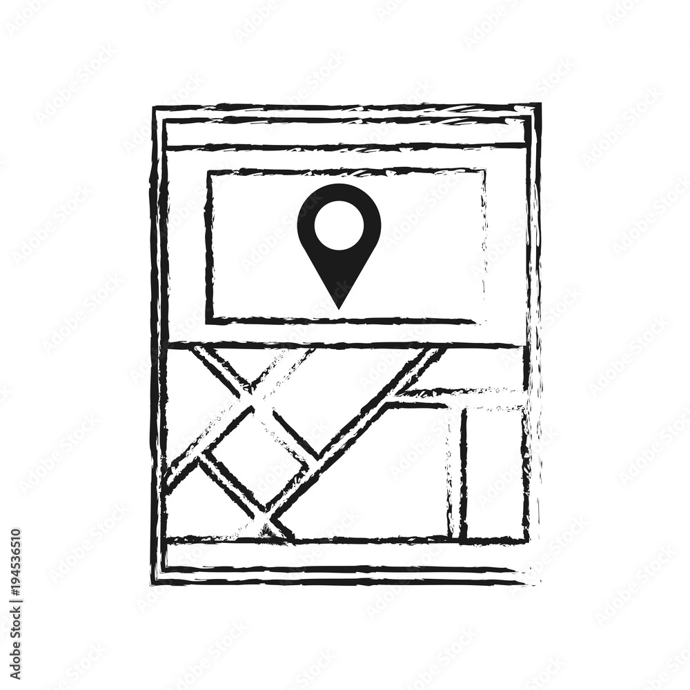 grunge modern gps map with location symbol Stock Vector | Adobe Stock