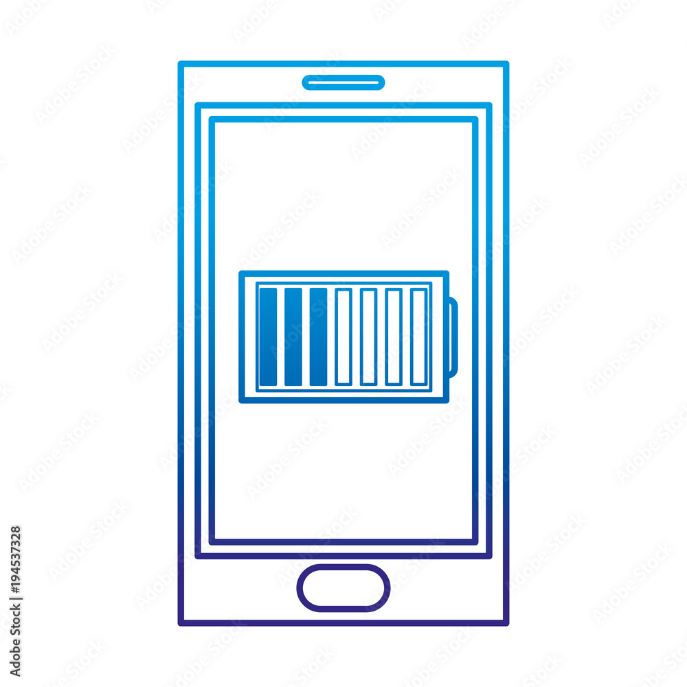 degraded line smartphone with low baterry power technology Stock Vector ...