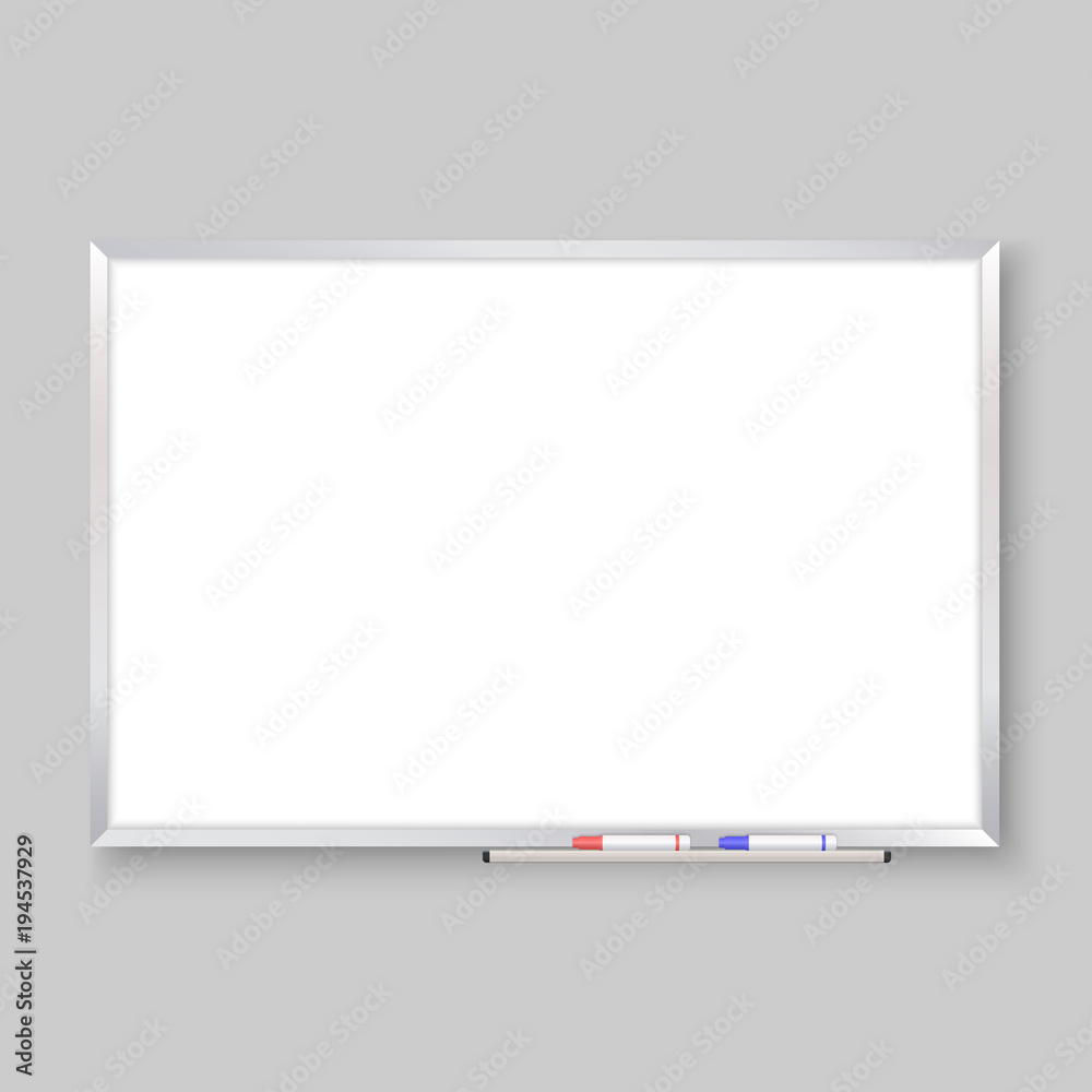 empty whiteboard with color markers, white board background Stock ...