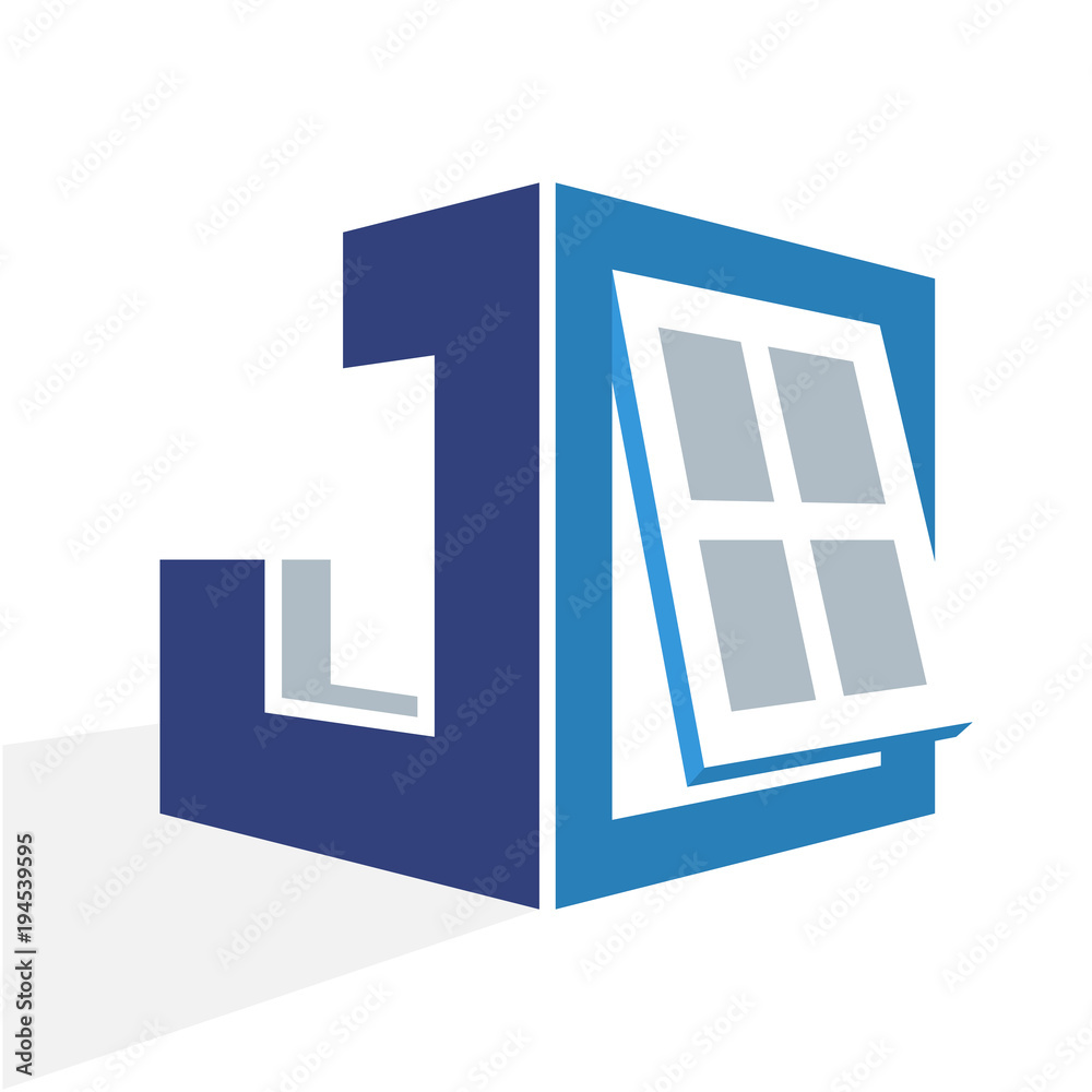iconic logo with a combination of the window frame and the initial ...