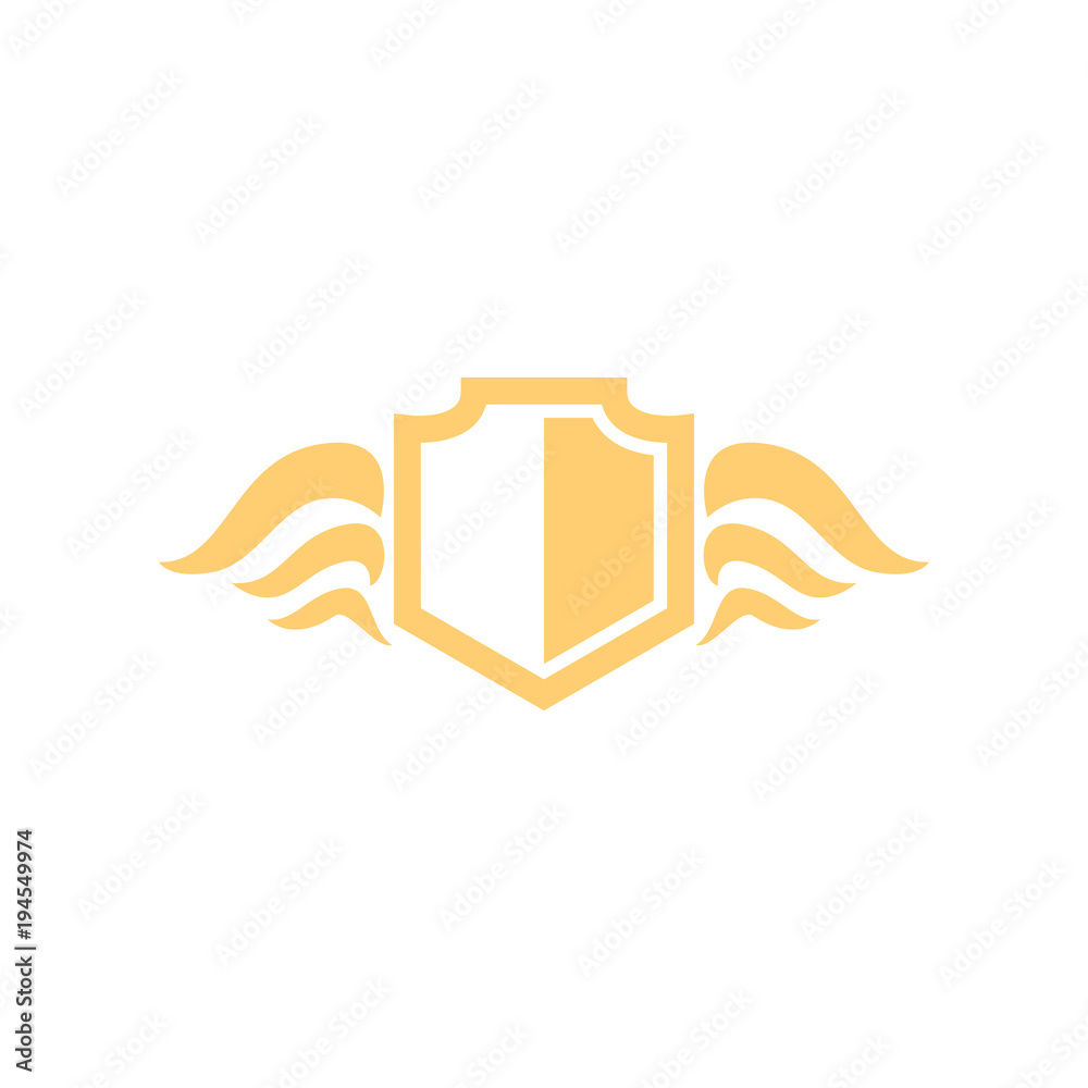 shield with wing logo design, shield with wing icon, logo design ...