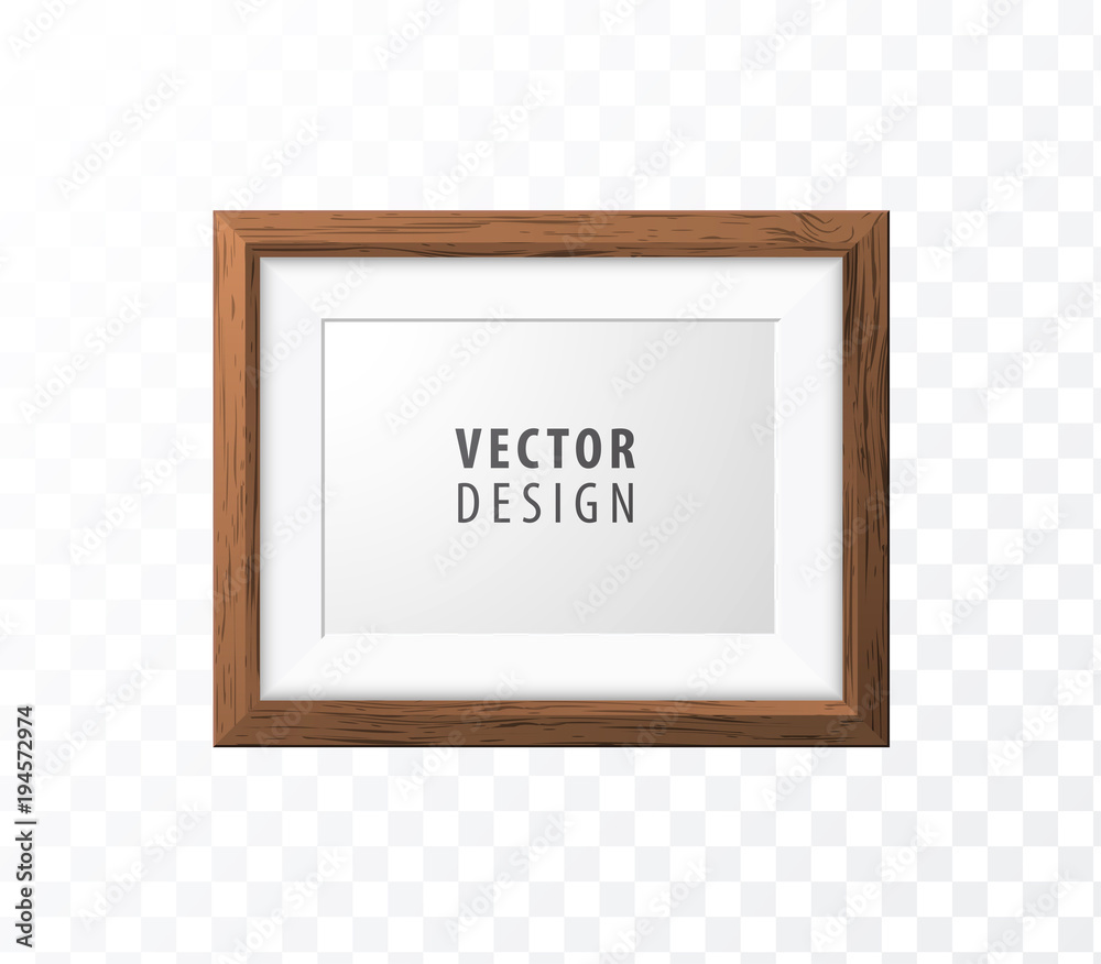 Realistic Minimal Isolated Wood Frame on Transparent Background for ...