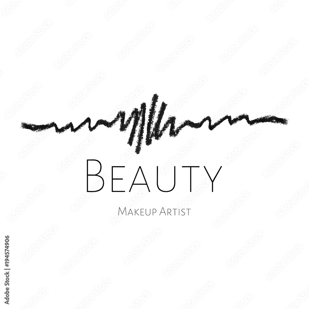 Beauty Makeup Artist logo template concept with black textured eye ...