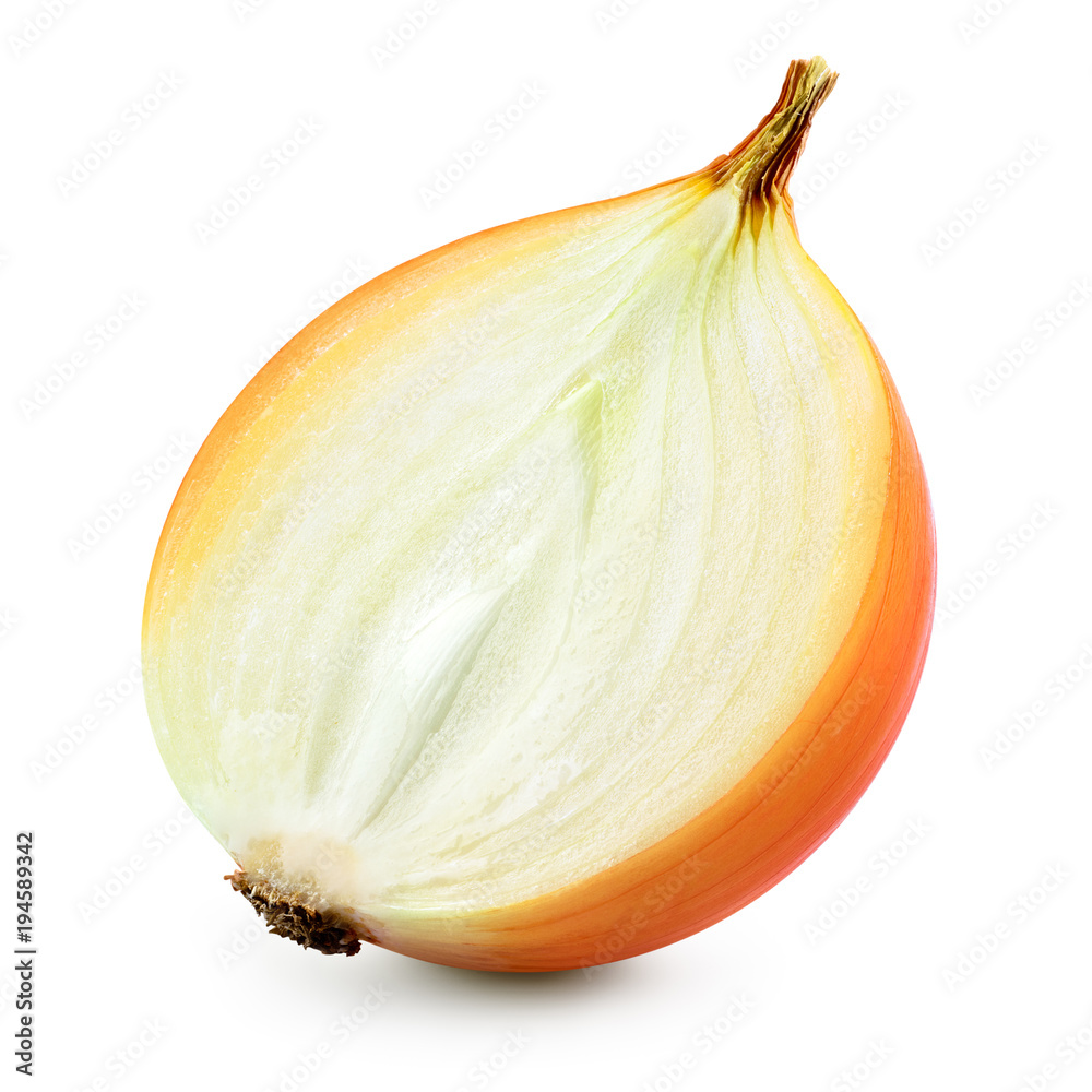 Onion bulb isolated. Onion slice on white background. With clipping ...