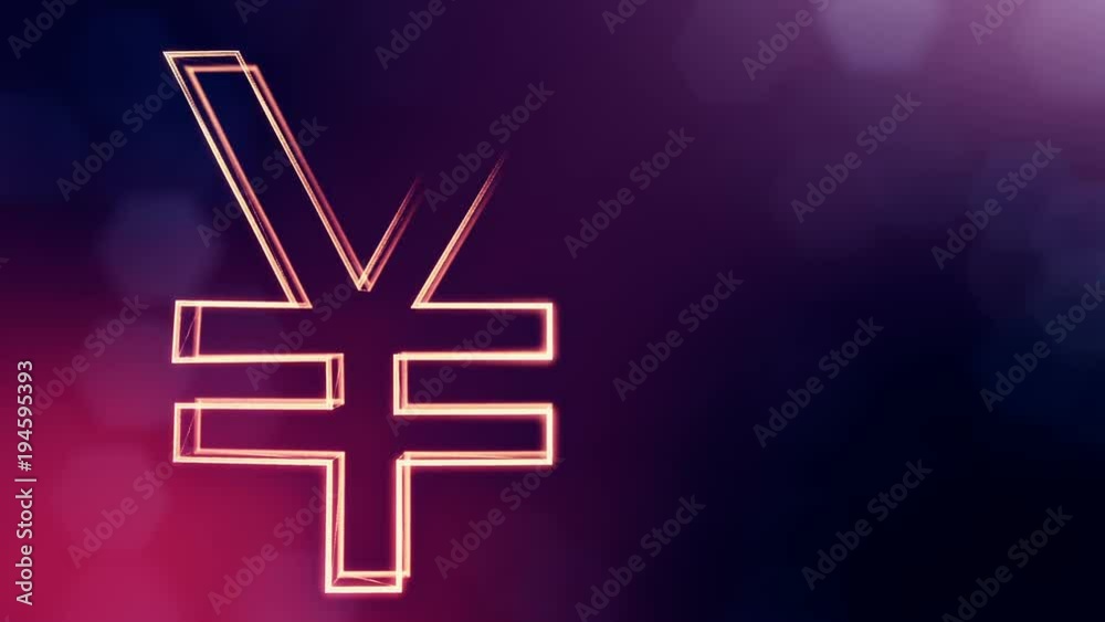 Vidéo Stock Animation icon or emblem of Japanese yen Logo. Background ...