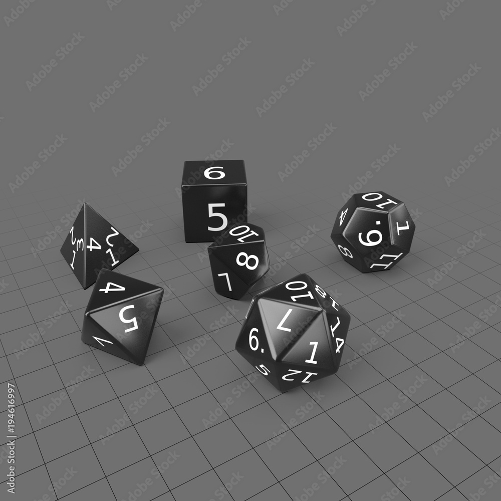 Role-playing game dice Stock 3D asset | Adobe Stock