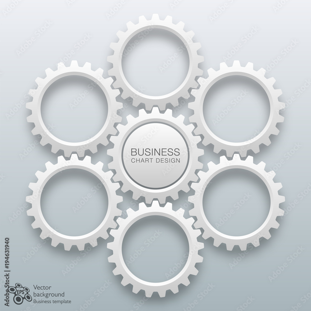 Gears and cogs graphics #Vector Chart design_6-Step Process Stock ...