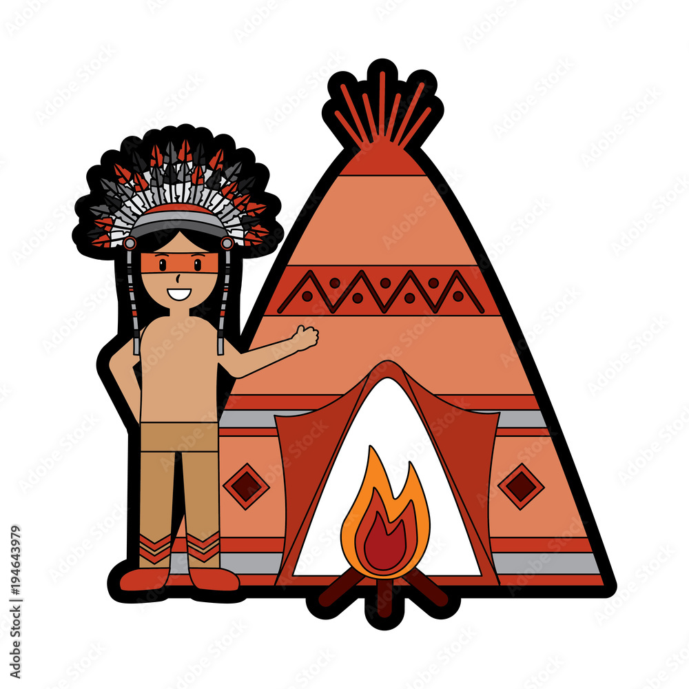 Cartoon Native American Teepee