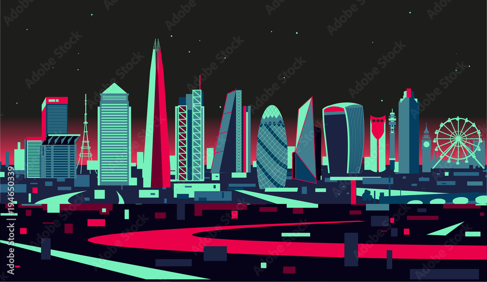 London City Skyline Stock Vector | Adobe Stock