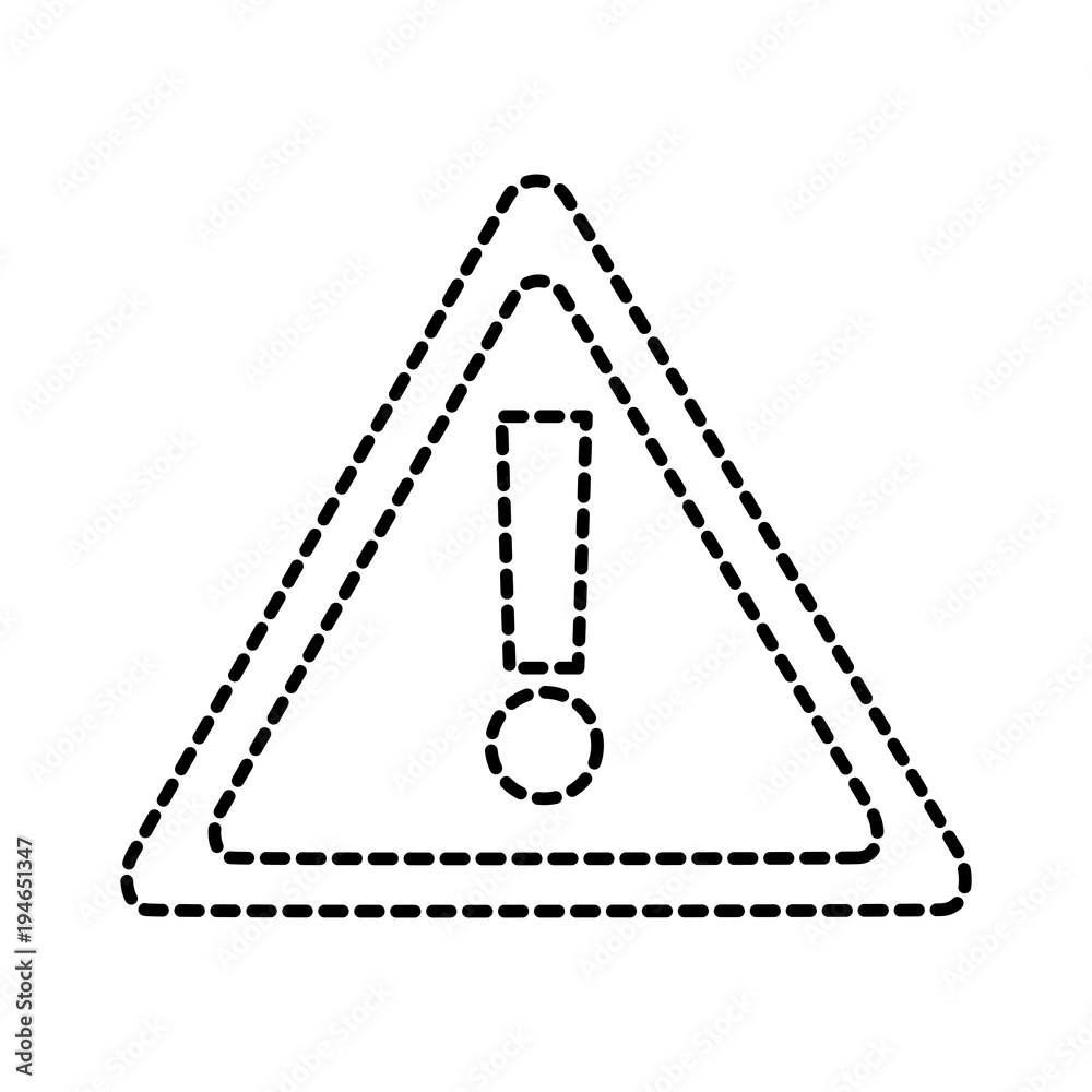 warning alert sign system technology vector illustration dotted line ...